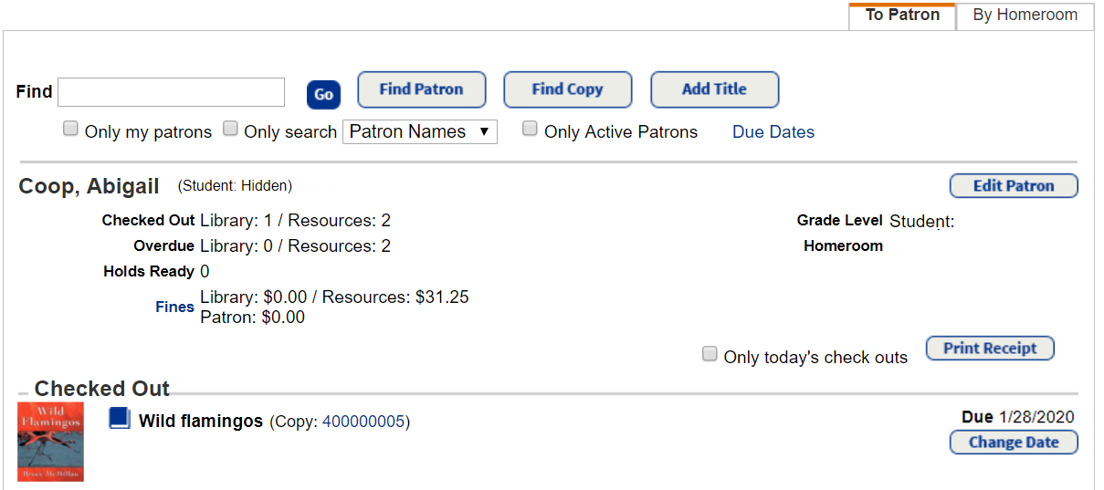 Library Check Out To Patron